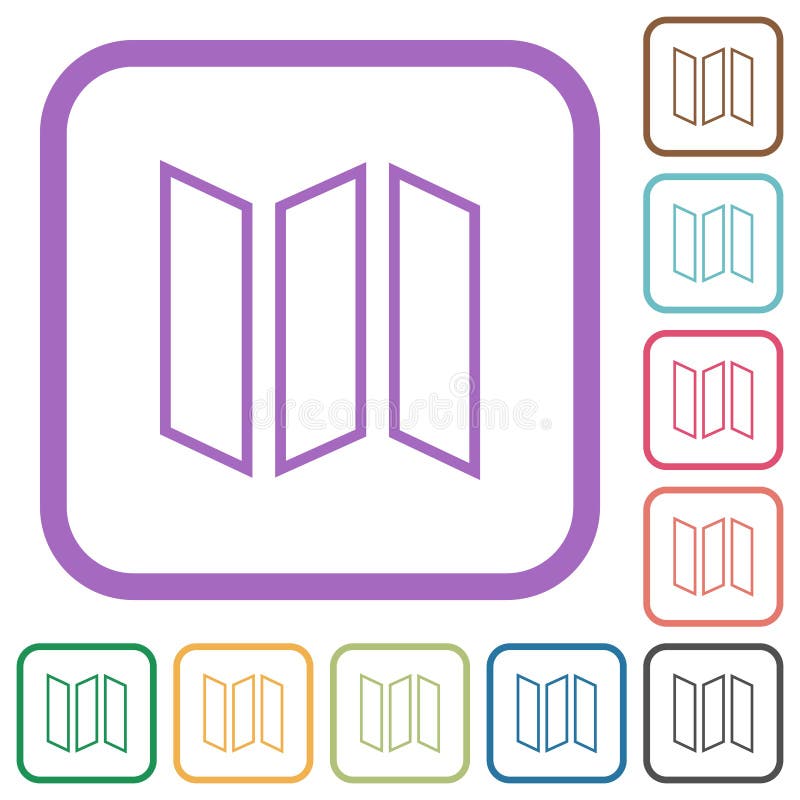 Collapsible Map Outline Simple Icons Stock Vector - Illustration of ...