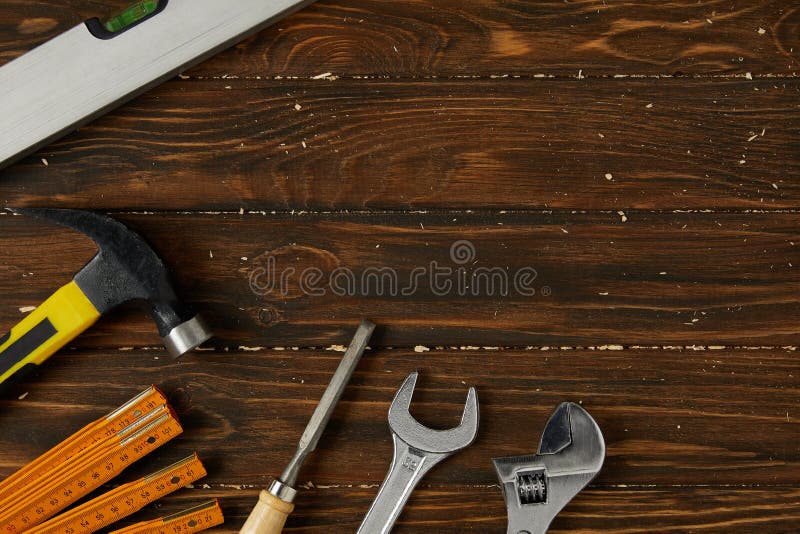 Collapsible Meter, Hammer, Adjustable Wrench, Spanner, Chisel And ...