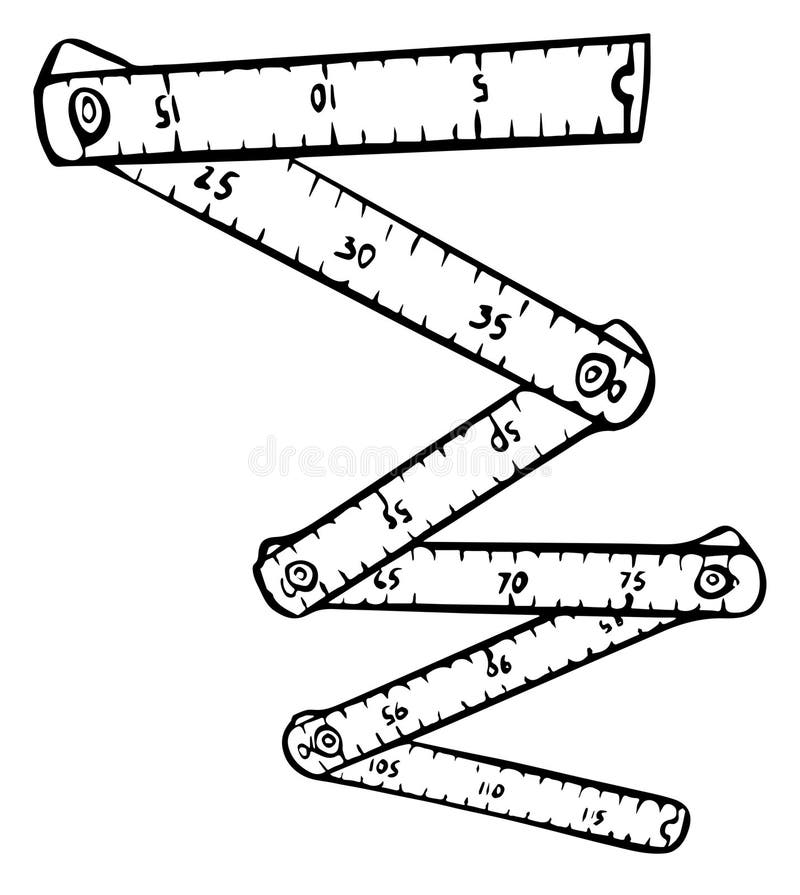 Collapsible Ruler. Vector Illustration in Doodle Style Stock Vector ...