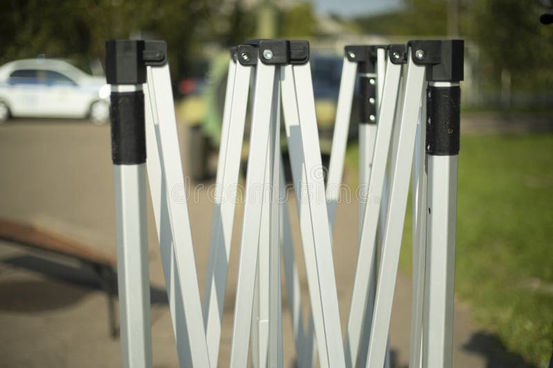 Collapsible Structure Made of Steel Profiles. Folding Tent Stock Image ...