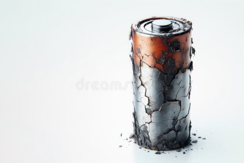 A Collapsing Battery, Energy Running Out. Space for Text. Stock Image ...