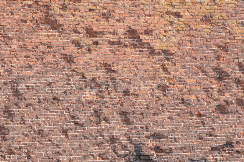 Collapsing Wall Made of Old Brick Stock Image - Image of warehouse ...