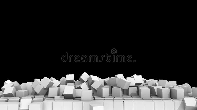 Wall of a Lot of Cubes Flag Europe Symbol Falling Down on Chroma Key ...