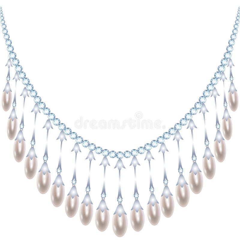 Collar de la perla ilustración del vector. Ilustración de vector - 58049576