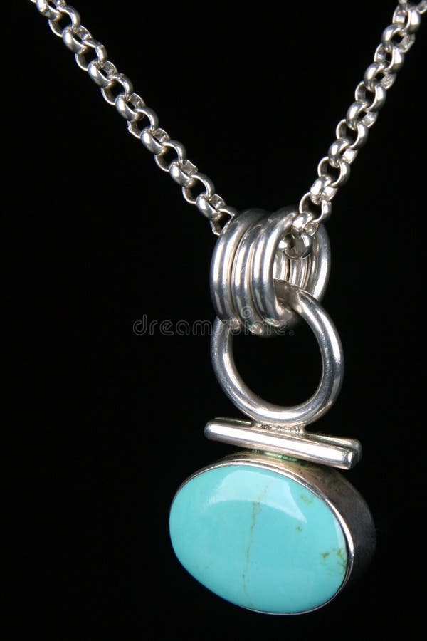 Collar De Plata De La Turquesa Aislado Imagen de archivo - Imagen de ...