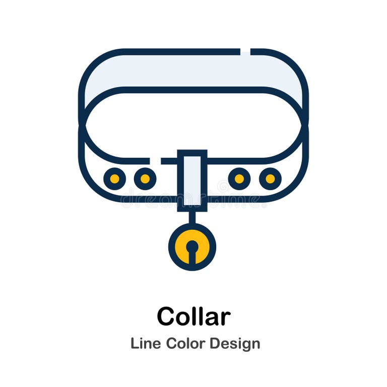 Collar Line Color Icon stock vector. Illustration of chain - 123637066