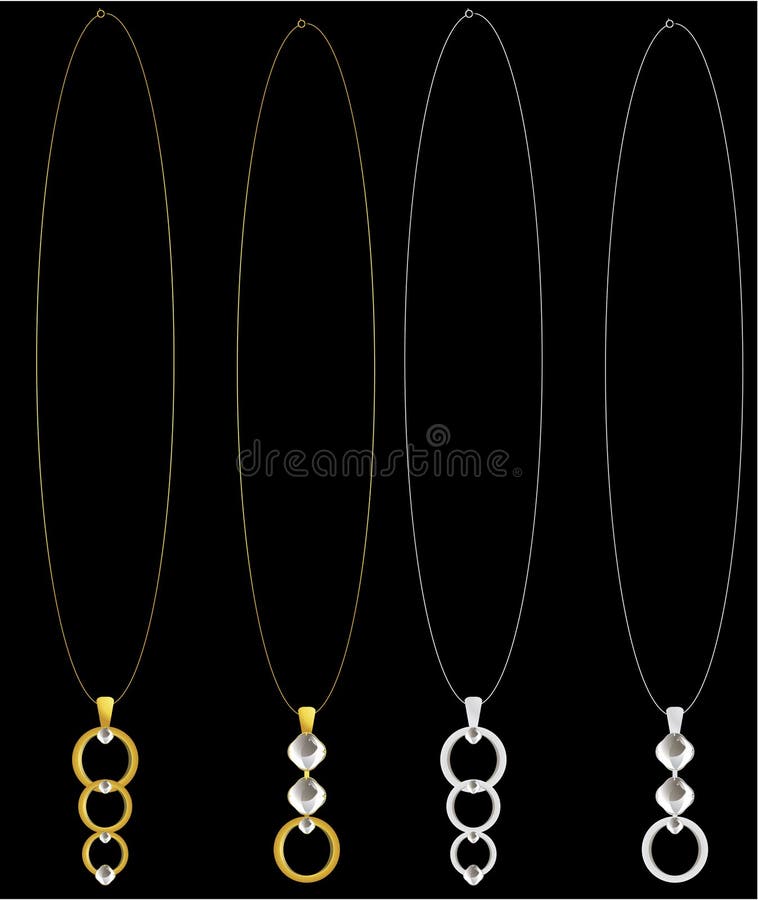 Collares Elegantes Del Oro Y De La Plata Ilustración del Vector ...