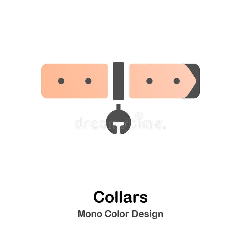 Collars Mono Color Icon stock vector. Illustration of animal - 123757171