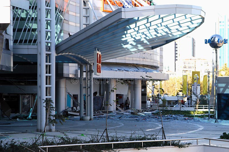 Collateral Bomb Damage To Shopping Mall Editorial Photo - Image of bomb ...