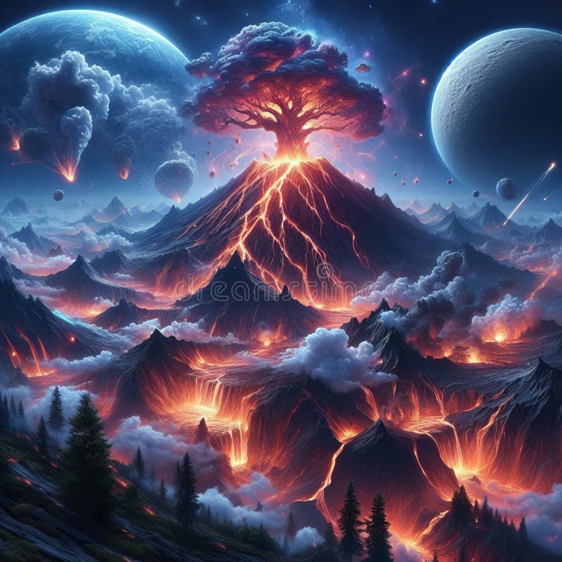 31 33 Collateral Eruption a Type of Volcanic Eruption Character Stock ...