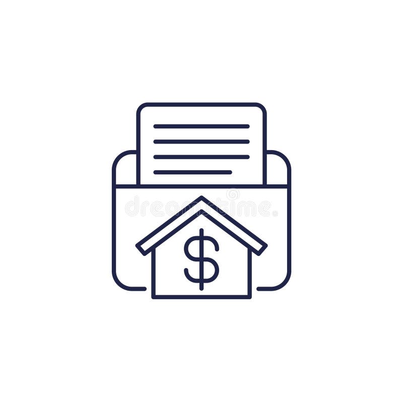 Collateral Line Icon on White Stock Illustration - Illustration of ...