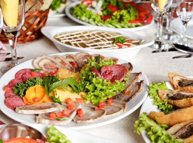 Collation stock image. Image of lettuce, pork, meal, closeup - 23290999