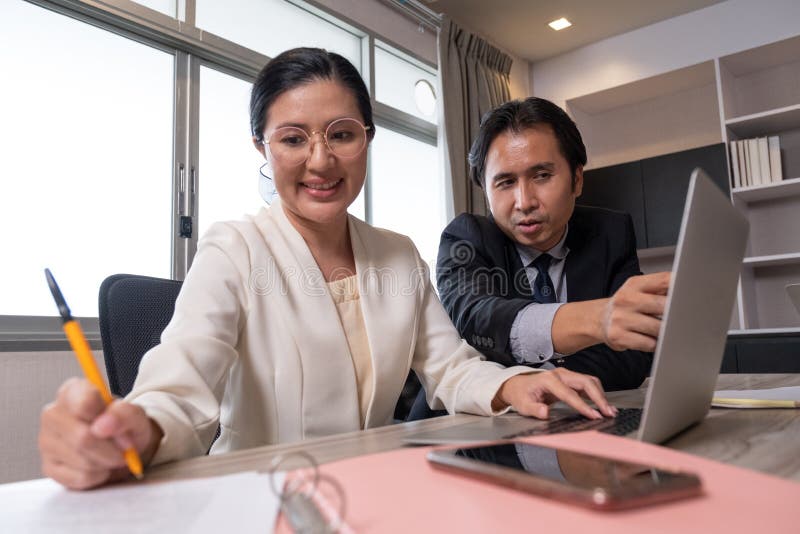 Colleague of Business Working in Office Stock Photo - Image of computer ...