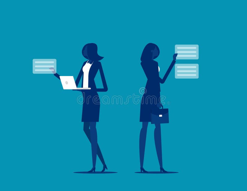Colleague Communication. Modern Teamwork Concept Stock Vector ...