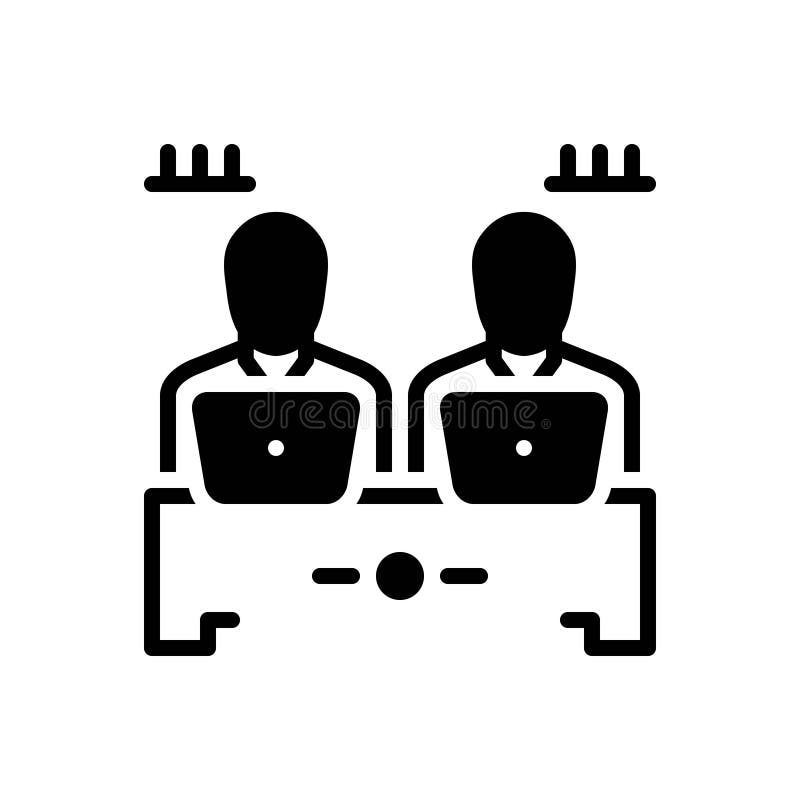 Black Solid Icon for Colleague, Fellow and Worker Stock Illustration ...