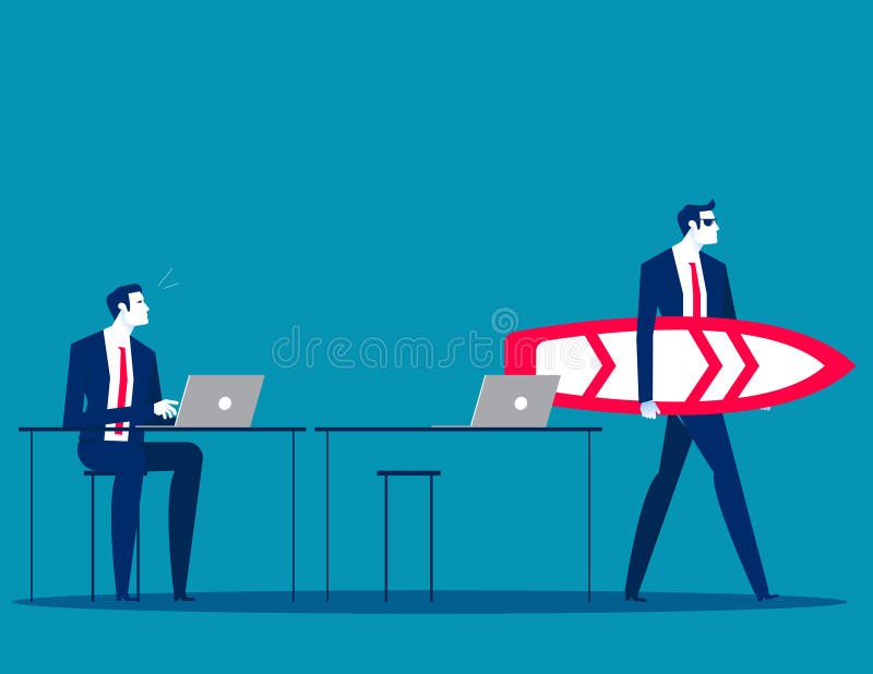 ColleagueLeave Office Things and Stop Working. a Day Off Vector Concept ...