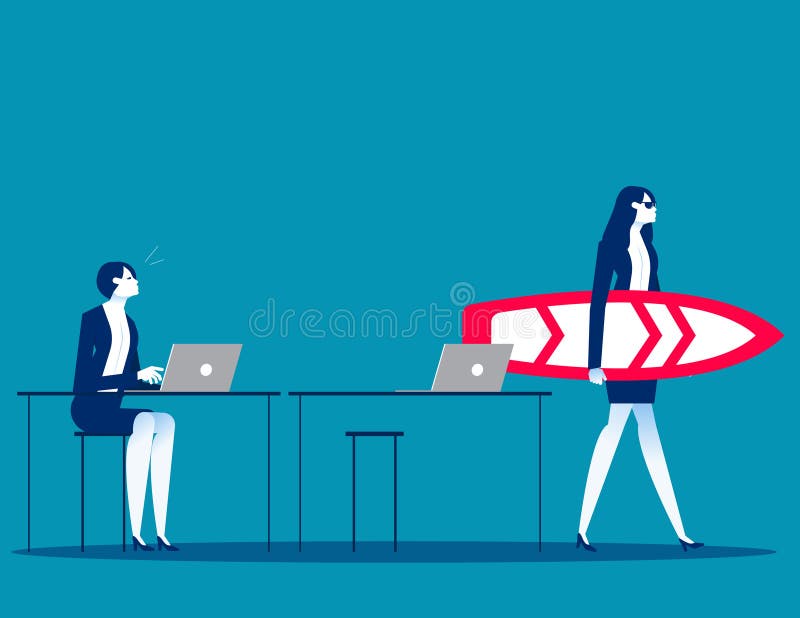 ColleagueLeave Office Things and Stop Working. a Day Off Vector Concept ...