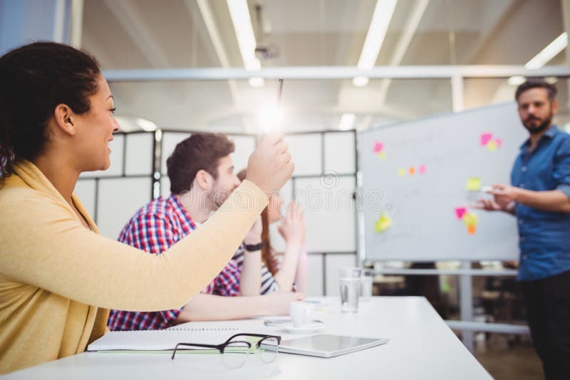 Colleagues in Board Room during Brainstorming Session at Creative ...