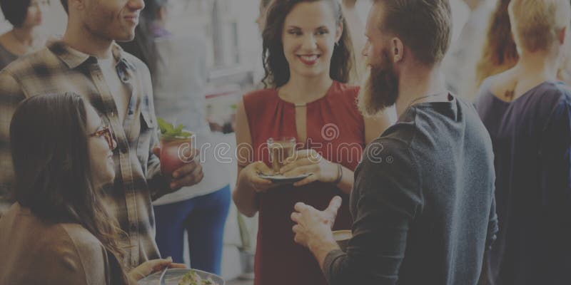 Colleagues Buffet Party Brunch Dinning Concept Stock Image - Image of ...
