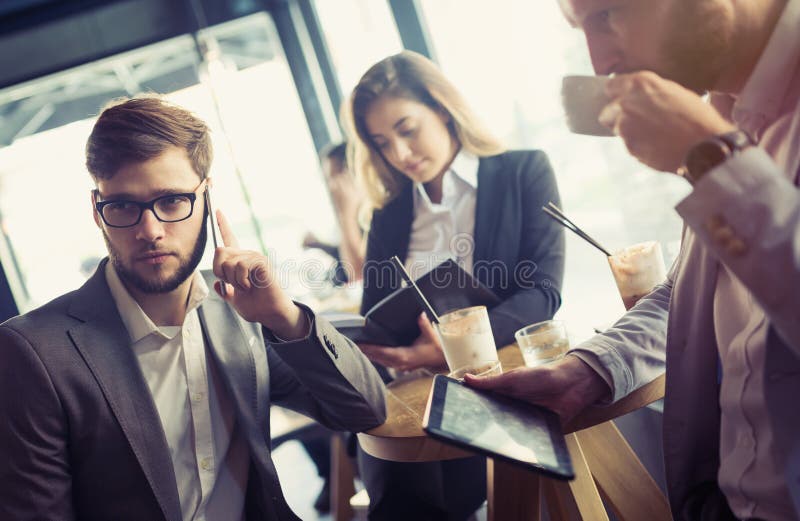 Colleagues on a Coffee Break Stock Image - Image of document, people ...