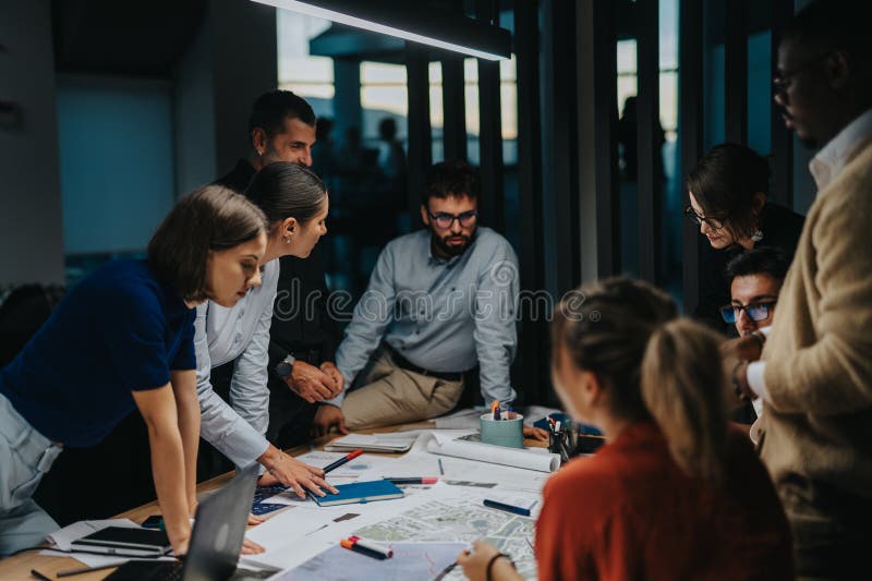 Colleagues Collaborates on a Business Project, Brainstorming Ideas and ...