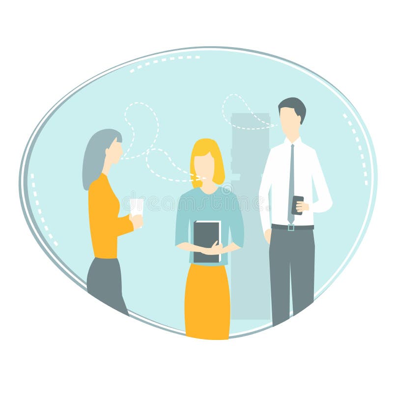 Colleagues Communicate. Vector Illustration Stock Vector - Illustration ...