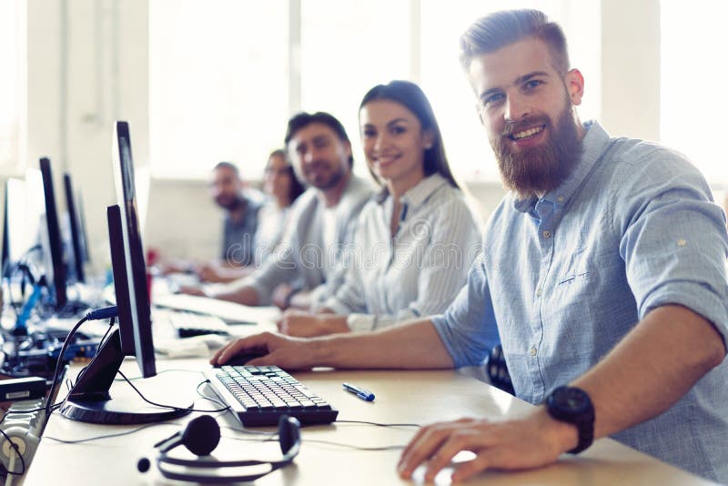 Colleagues are Concentrated on Their Work, Finding the Solutions of ...