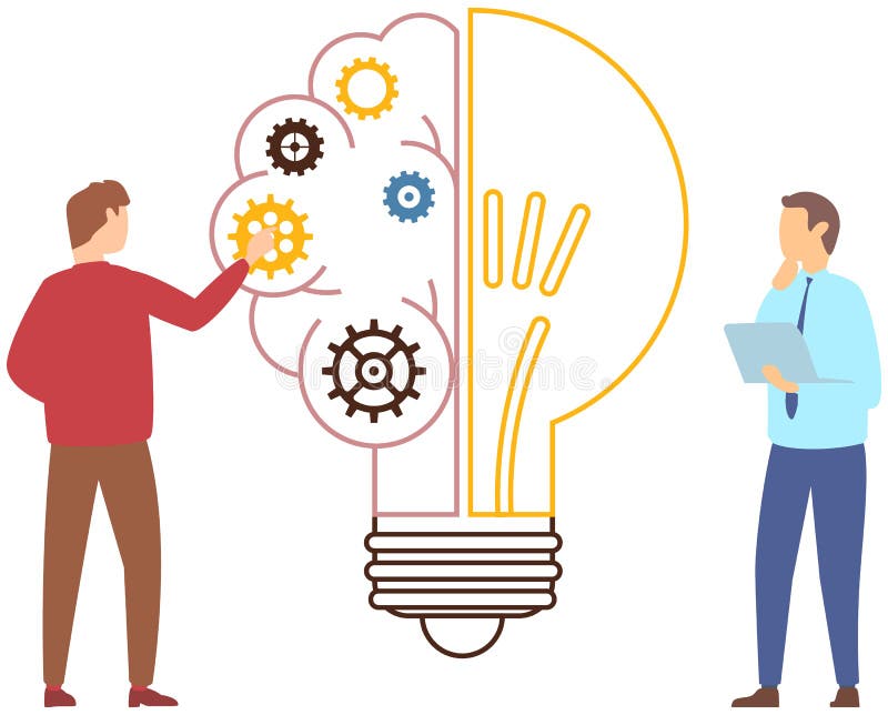 Colleagues Create New Idea, Creative Plan. Businessmen Discussing ...