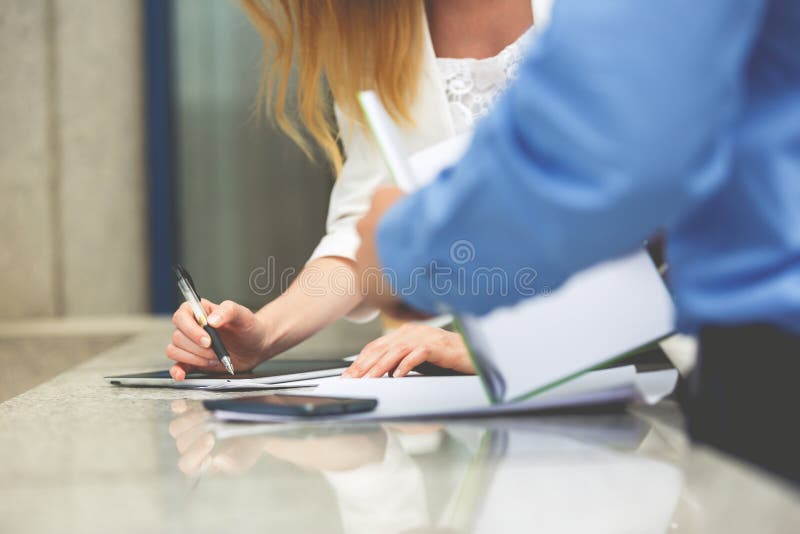 Colleagues Discuss Something at Work Stock Image - Image of conclusion ...