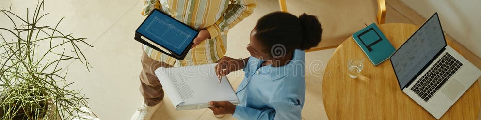Colleagues Discussing Contract Terms Stock Photo - Image of coworker ...