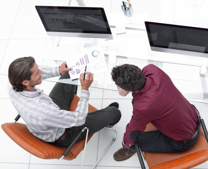 Colleagues Discussing Financial Data. Stock Photo - Image of ...