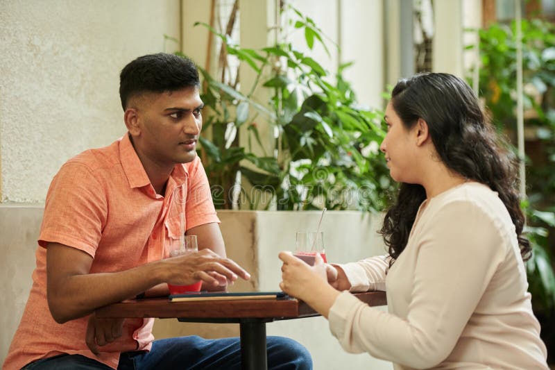Colleagues Discussing Issues Stock Image - Image of diverse, coffeeshop ...