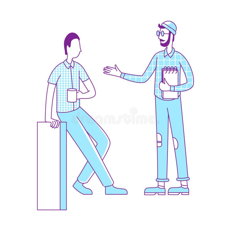 Colleagues Discussing Semi Flat Color Vector Characters Stock Vector ... Colleagues Discussing Semi Flat Color Vector Characters Stock Vector ...