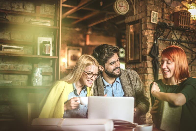 Colleagues Discussion. Tree Young Students Stock Image - Image of home ...