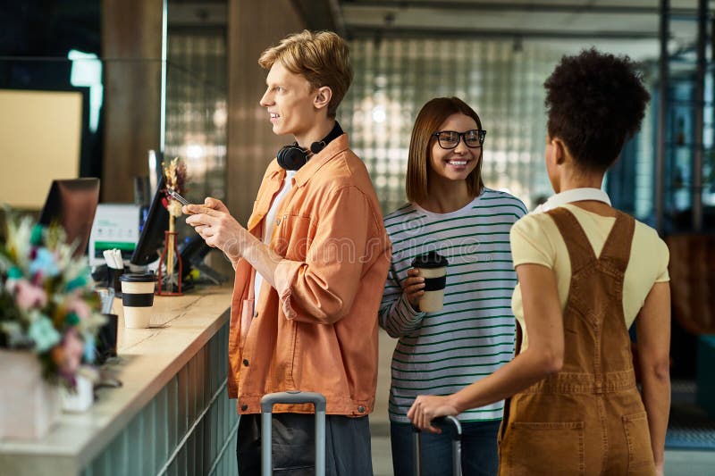 Colleagues Enjoying a Business Trip at Stock Image - Image of modern ...