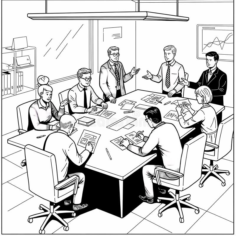 Colleagues Gathered Around the Conference Table, Discussing the Details ...