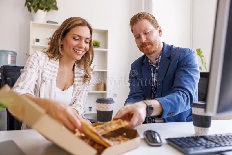 Colleagues Having Fun Taking a Lunch Break at the Office Stock Image ...