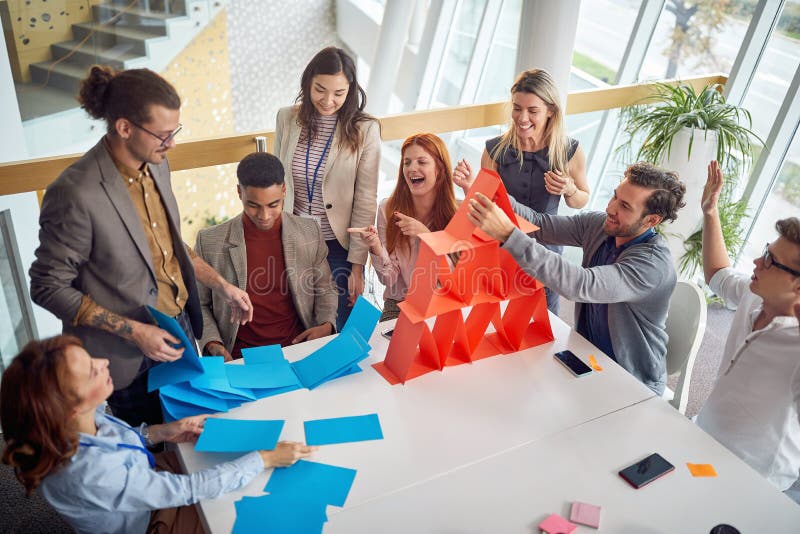 Colleagues Having Fun on Work and Competition Stock Image - Image of ...
