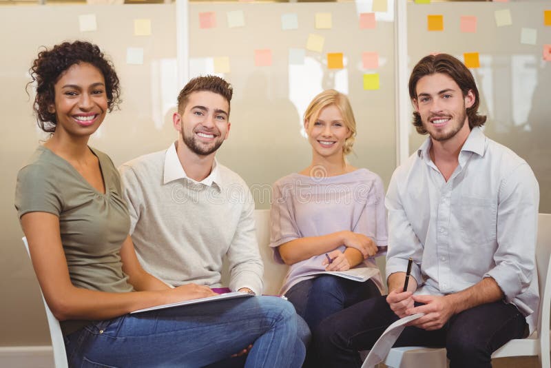 Colleagues Interacting with Each Other Stock Photo - Image of ...