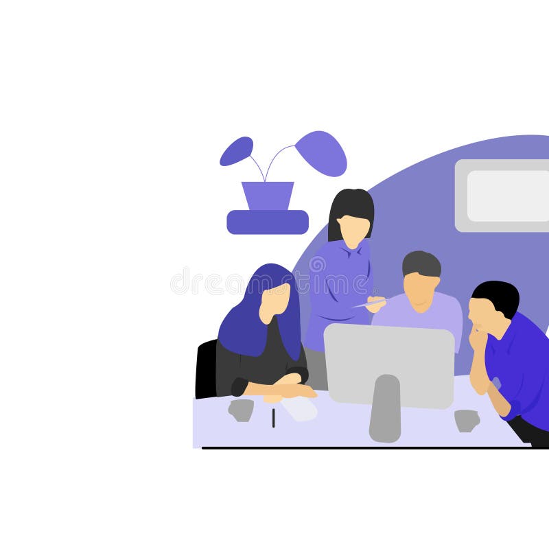 Colleagues Making Team Research on a New Project Stock Vector ...