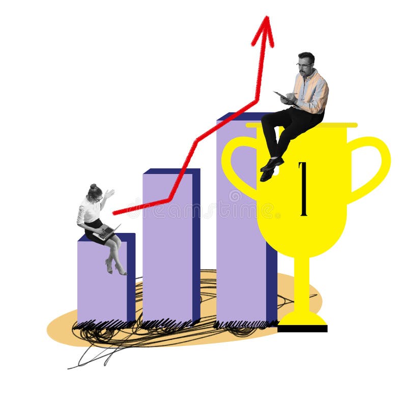 Colleagues, Man and Woman Working on Strategy, Developing Successful ...