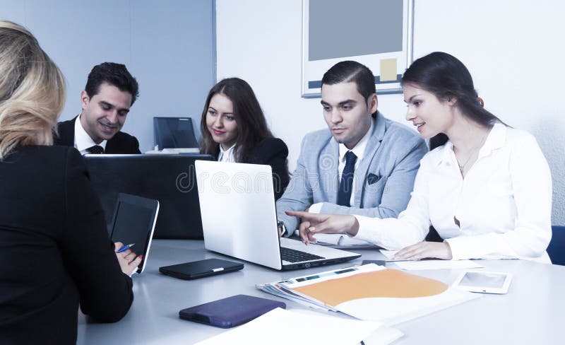 Colleagues in Negotiations in Office Stock Image - Image of busy ...