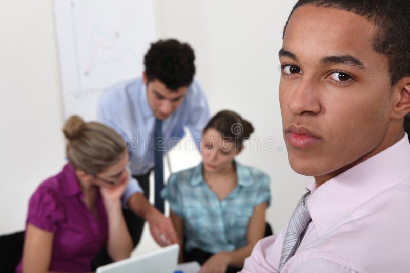 Colleagues in the office stock image. Image of leader - 26795165