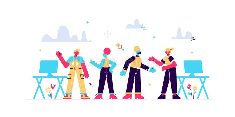 Colleagues in Office Flat Vector Illustration. Coworkers Stock ... Colleagues in Office Flat Vector Illustration. Coworkers Stock ...