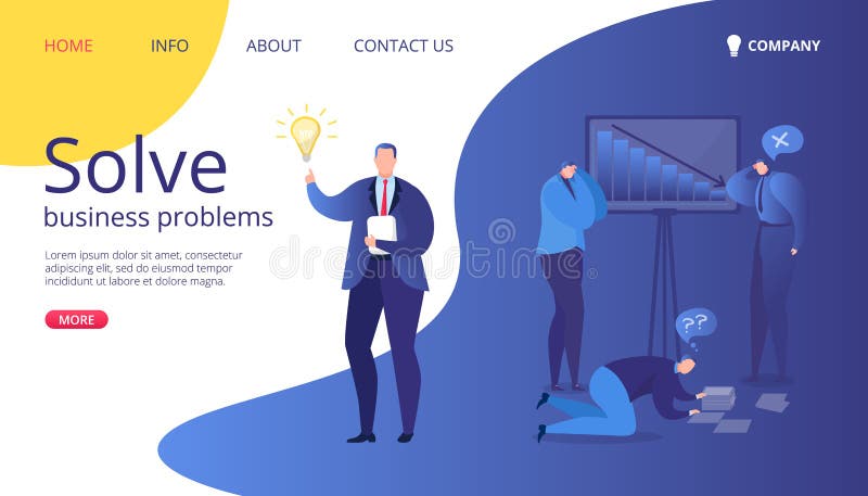 Colleagues in Office Solving Business Problem Vector Illustration ...