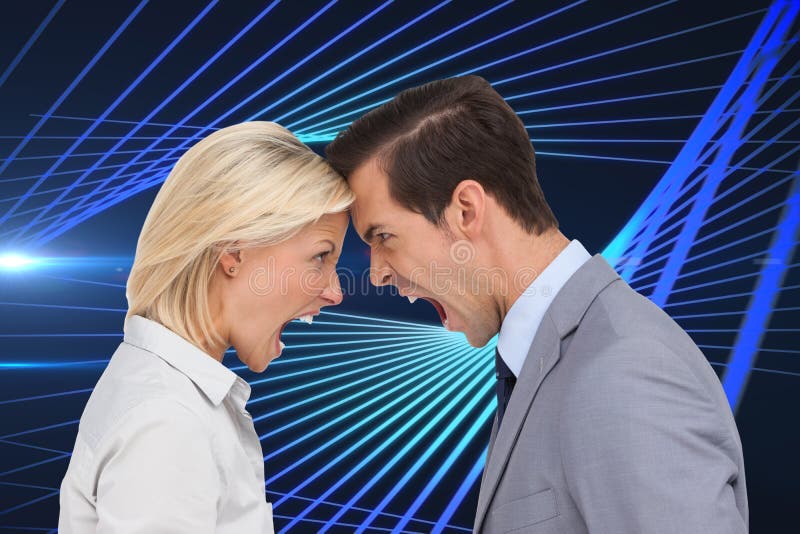 Colleagues Quarreling Head Against Head Stock Photo - Image of swirl ...