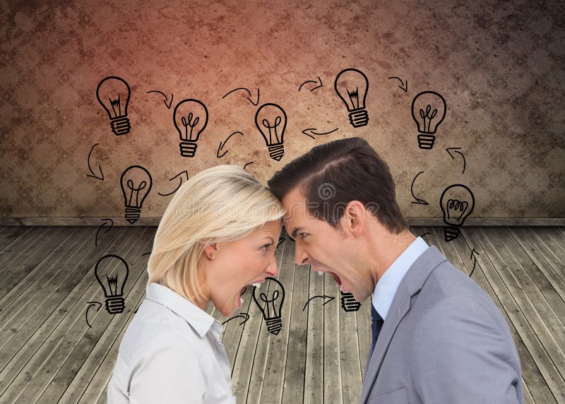 Colleagues Quarreling Head Against Head Stock Image - Image of women ...
