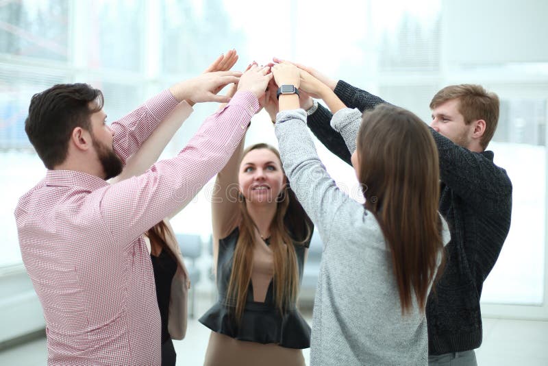 Colleagues Showing Team Work in Office Interior. Stock Photo - Image of ...