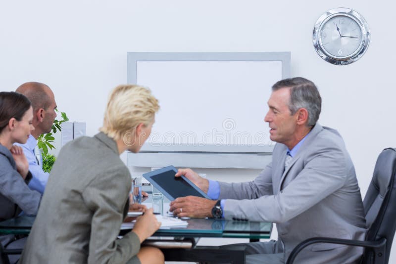 Colleagues Speaking about Work Stock Photo - Image of notepad, partners ...