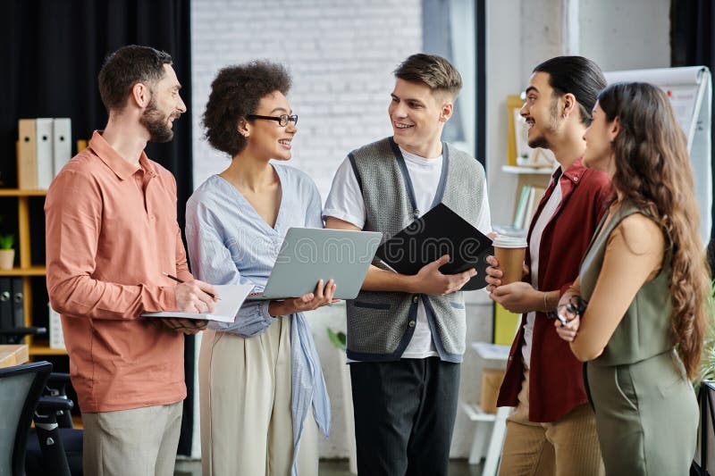Colleagues in Stylish Attire Share Thoughts Stock Photo - Image of ...